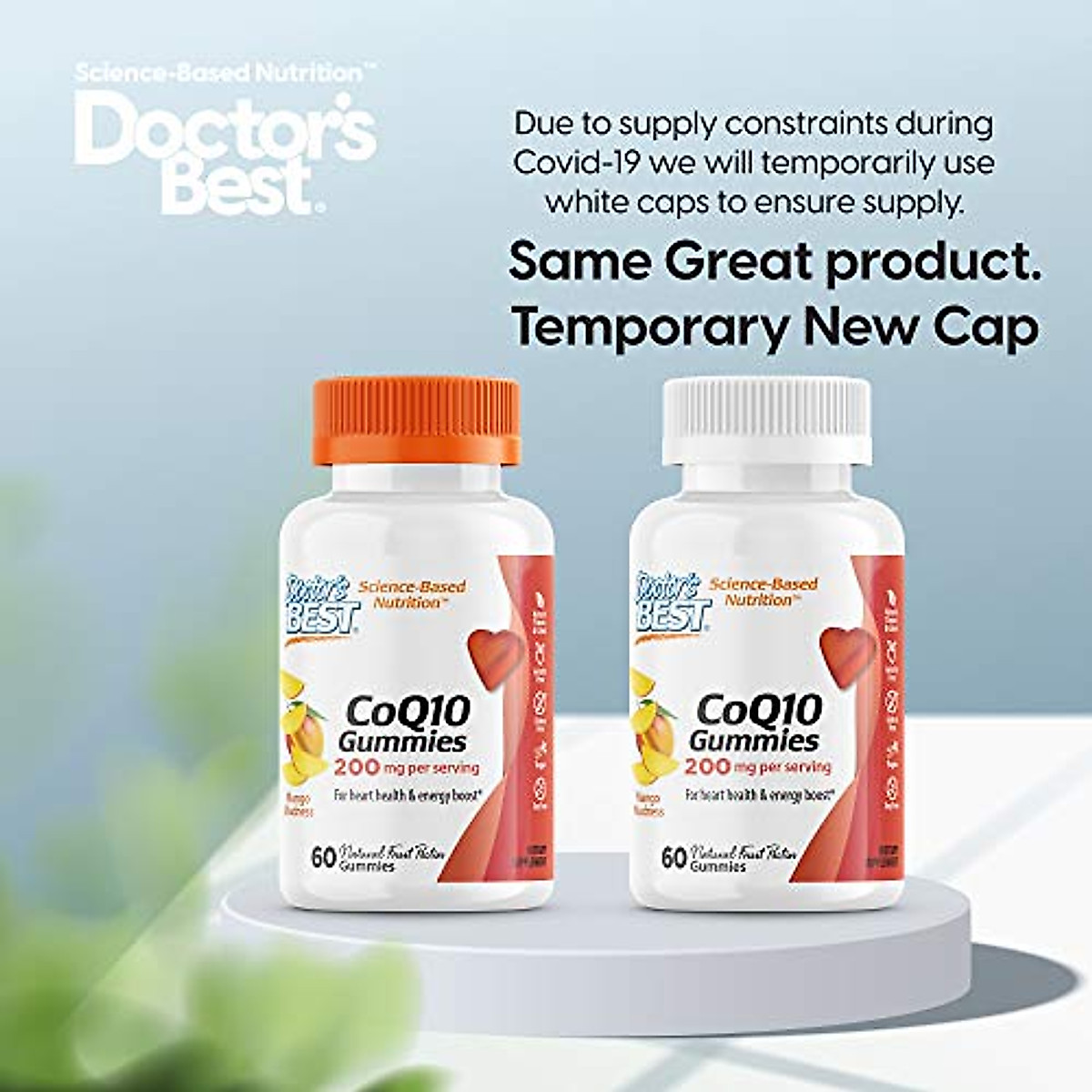 Doctor's Best CoQ10 Gummies 200 Mg, Coenzyme Q10 (Ubiquinone), Supports Heart Health, Boost Cellular Energy, Potent Antioxidant, 60 Ct (Packaging May Vary)