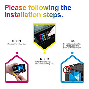 Uniwork Compatible 932XL 933XL Ink Cartridge Replacement for HP 932XL 933XL 932 933 Compatible with Officejet 6600 6700 6100 7612 7610 7110 Printers (2 Black 2 Cyan 2 Magenta 2 Yellow)