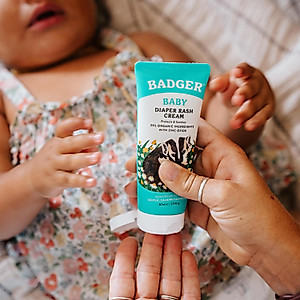 Badger Diaper Cream, Organic Diaper Rash Cream for Baby, Zinc Oxide Ointment w/Soothing Calendula Cream, Organic Baby Diaper Care Barrier Cream, Zinc Oxide Cream for Sensitive Baby Skin, 2.9 fl oz