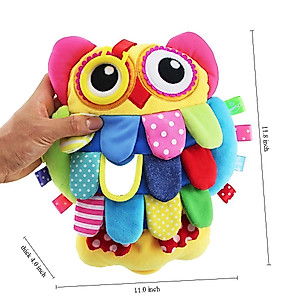teytoy My First Baby Toys-Who Do You See, Baby Crinkle Activity and Teething Toy with Multi-Sensory Rattle and Textures, Owl