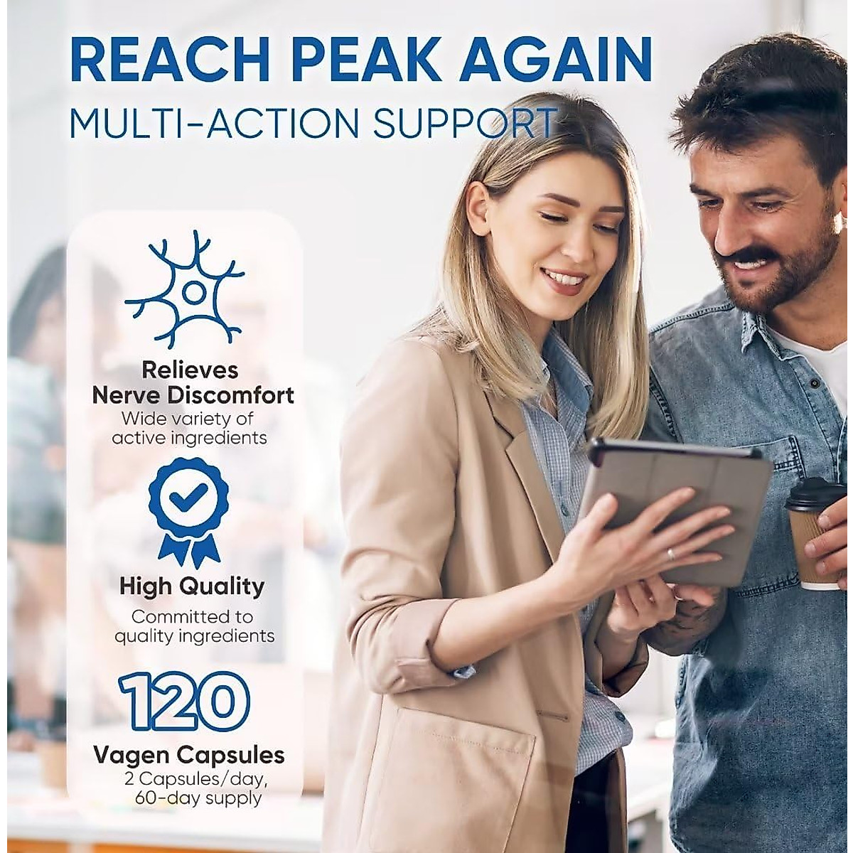 Zenlifer 120 Capsules Relief Pain Neuropathy Nerve Health Nutritional Blend with 600 mg Alpha Lipoic Acid-Benfotiamine, Peripheral,Hand Fingers Legs, Best Maximum Strength Natural Renew Vitamins