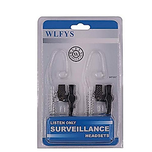 WLFYS WF007 3.5mm Listen Only Law Enforcement Two Way Acoustic Tube Police Radio Earpiece,1 Pin Surveillance Walkie Talkie Transceivers Ear Bud Receiver Speaker Headset