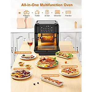 Innsky 10.6 Quart Air Fryer Oven with Rotisserie & Dehydrator, 【Patent & Safety Certs】10-in-1 Air Fryers Toaster Oven Combo, Airfryer Countertop Oven, 6 Accessories, 32+ Recipes, ETL Certified, 1500W