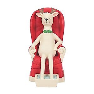 Department 56 Snowbabies Christmas Memories Santa's Reindeer Rest and Relaxation Figurine, 5.35 Inch, Multicolor