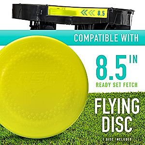 Franklin Pet Supply Co. Automatic Disc Launcher for Dogs - Ready Set Fetch Automatic Disc Tosser Dog Toy for Fetch - Portable Thrower Toy - Battery Powered