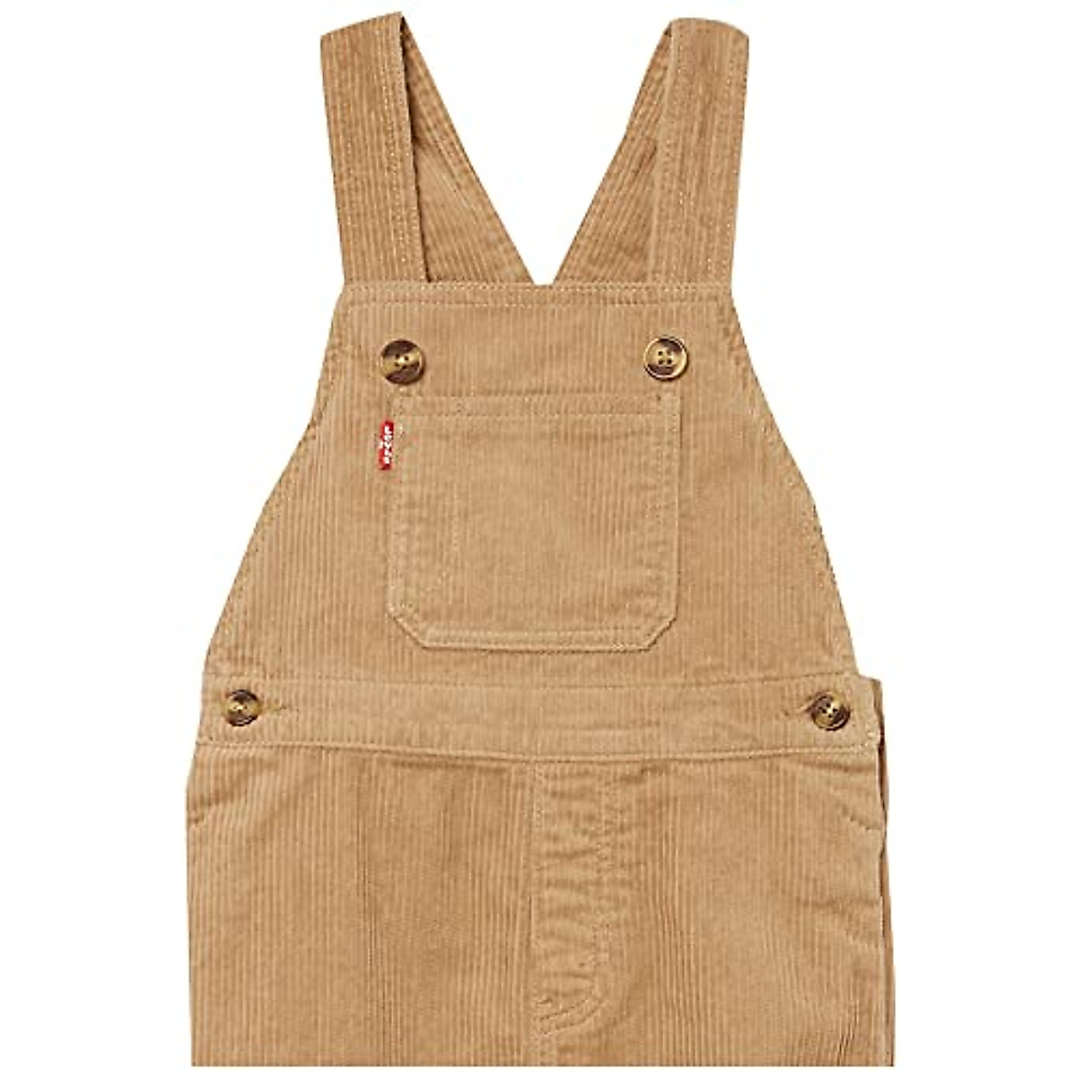 Levi's Baby Boys' Graphic T-Shirt and Overalls 2-Piece Outfit Set, Harvest Gold/Plaid, 4T