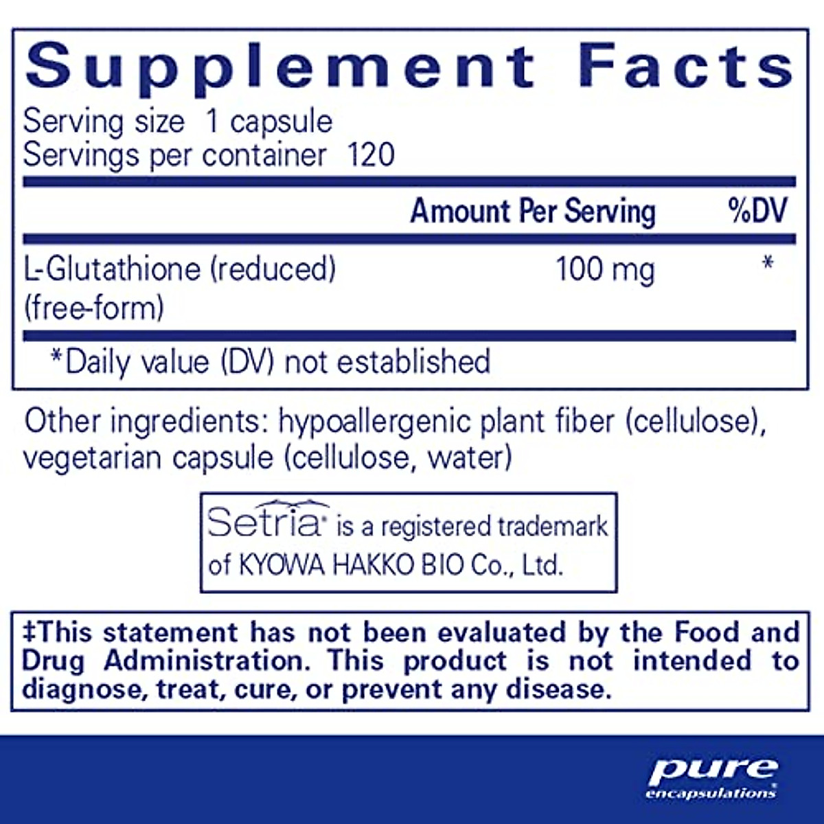 Pure Encapsulations Reduced Glutathione | Hypoallergenic Antioxidant Supplement to Support Liver and Cell Health* | 120 Capsules