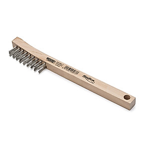 Lincoln Electric Stainless Steel Wire Brush - 2 x 9 Bristle Rows - 8.75" Length - Curved Handle - K3180-1