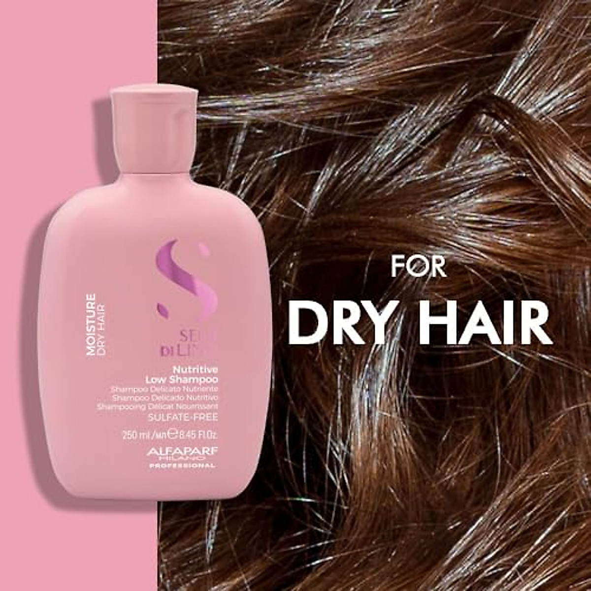 ALFAPARF MILANO Semi Di Lino Moisture Nutritive Low Shampoo - Sulfate Free Shampoo for Color Treated Hair - Moisturizing Hair Shampoo for Dry Hair - Paraben & Paraffin-Free (250 ml / 8.45 Fl. Oz)