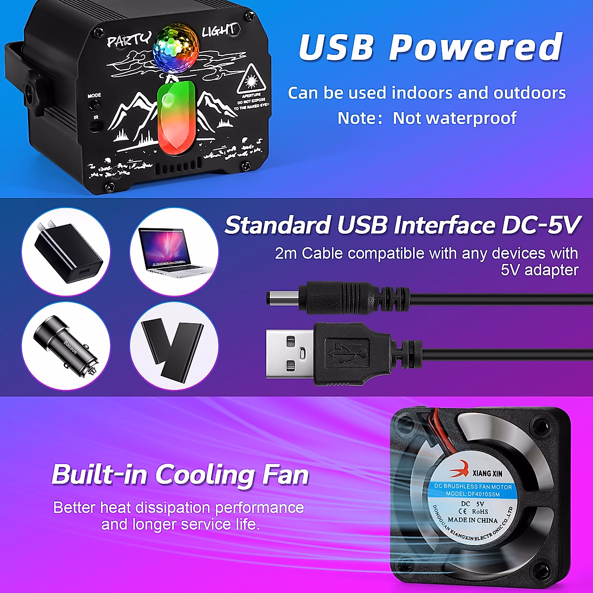 Laser Lights for Party, Disco Ball DJ Lights - Sound Activated Strobe Light, RGB Backgrounds Light for Glow Party Rave, Party Rave Light for Halloween Birthday Club Christmas Xmas Lights