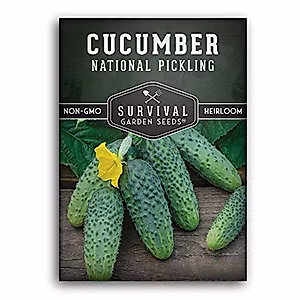 Survival Garden Seeds - National Pickling Cucumber Seed for Planting - Packet with Instructions to Plant and Grow Cucumis Sativus in Your Home Vegetable Garden - Non-GMO Heirloom Variety