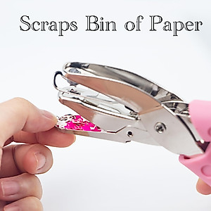 Star Shape Hole Handhold Single Paper Hole Punch for Paper and Crafts, 1/4 inch Puncher with Pink Soft Thick Silicone Cover