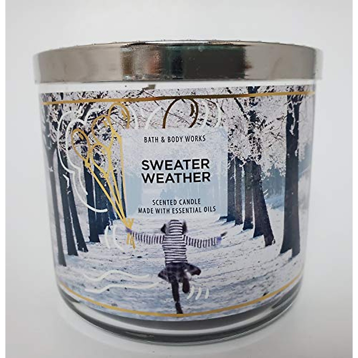 White Barn Bath & Body Works Sweater Weather Candle Scented 3-Wick 14.5 oz
