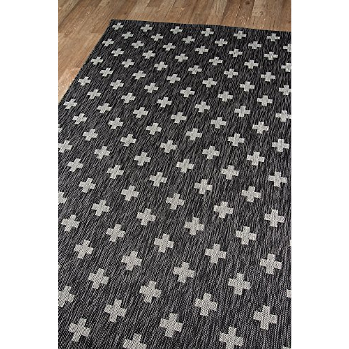 Novogratz by Momeni Villa Collection Umbria Indoor/Outdoor Area Rug, Charcoal, 2'7" x 7'6" Size Mat for Living Room, Bedroom, Dining Room, Nursery, Hallways, and Home Office