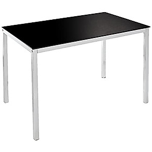 InRoom Designs Kings Brand Furniture - Rectangle Modern Dining Table with Glass top, Chrome Base,