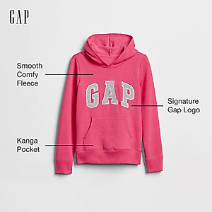 GAP Baby Girls Logo Hoodie Sweatshirt, Pink Jubilee Nylon on, XX-Large US