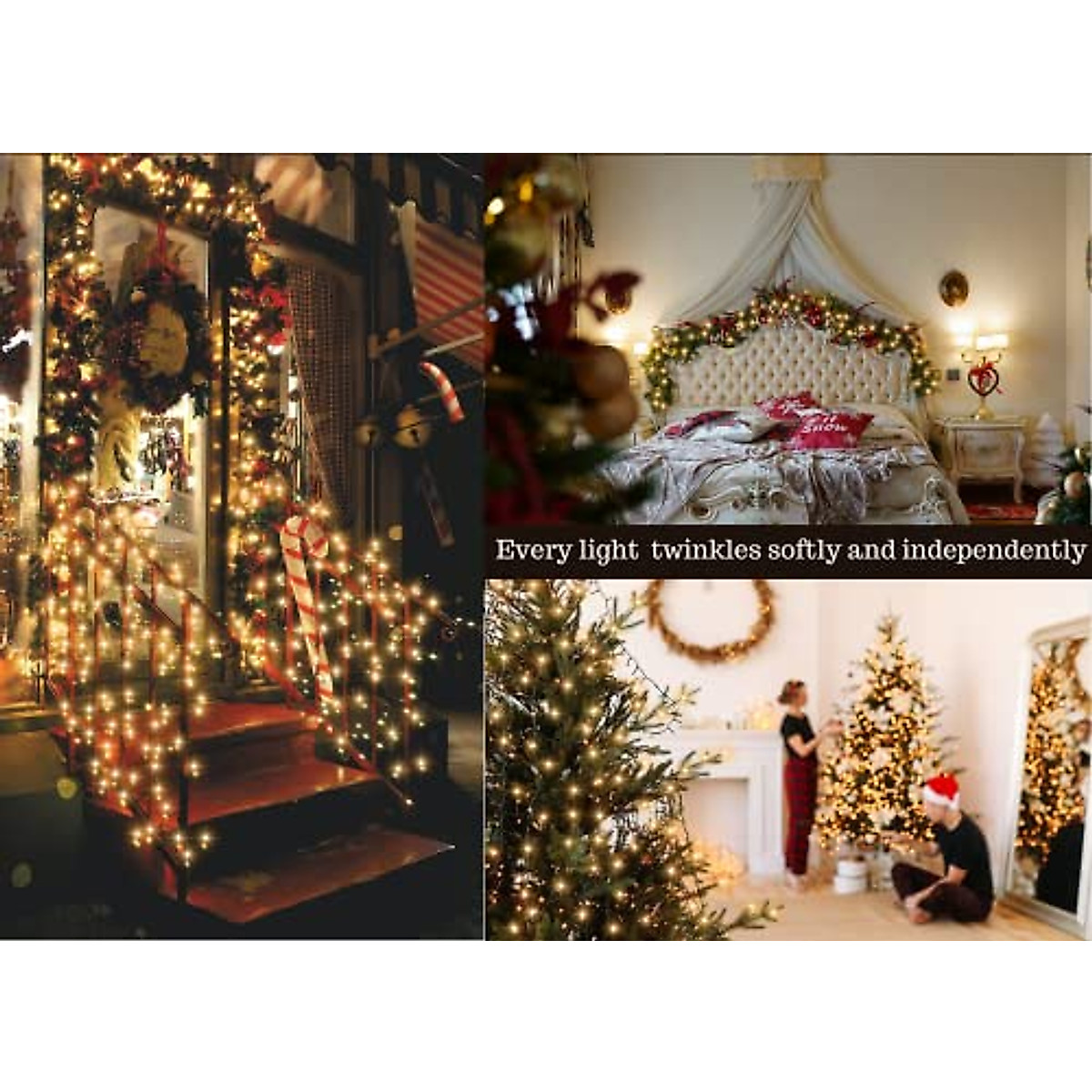 FAIRYTALE LIGHTING MAGIC TWINKLE, SOFT TWINKLE STRING LIGHTS 100 LED (WARM WHITE) 36 FT, Plug in, Connectable Waterproof Green Wire, Christmas Tree Decorations Indoor Outdoor Patio Yard Garden Wedding