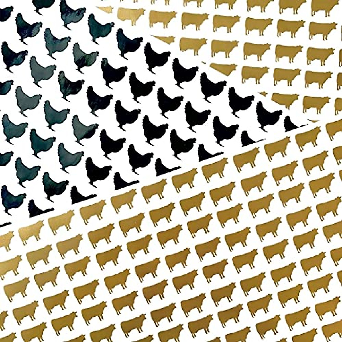 Meal Choice Stickers (Set of 10) - Wedding Meal Stickers - Place Card Meal Stickers - Wedding Meal Indicator - Food Choice Sticker (0.5 inch, Chicken, Gold)