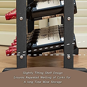 TORVA Wine Racks Freestanding Floor,30 Bottles Wine Bottle Holder,6-Tier High-Density Plastic Wine Storage Display Shelves for Kitchen, Living Room, Wine Cellar, Bar(Dark Gray)