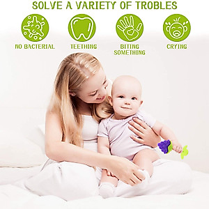 5 PCS Baby Teething Toys, Bagvhandbagro Soft Fruit Teething Toys for Babies 0-6 Months 6-12 Months, Silicone Baby Teethers Stick Freezer Safe for Infants and Toddlers
