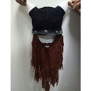 Flyou Wig Beard Hats Handmade Knit Warm Winter Caps Ski Funny Mask Beanie for Men Women (CNJ-Coffee)