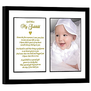 Poetry Gifts To Godchild from Godfather for Baptism, Christening or Birthday - Add 4x6 Inch Photo to 8x10 Frame