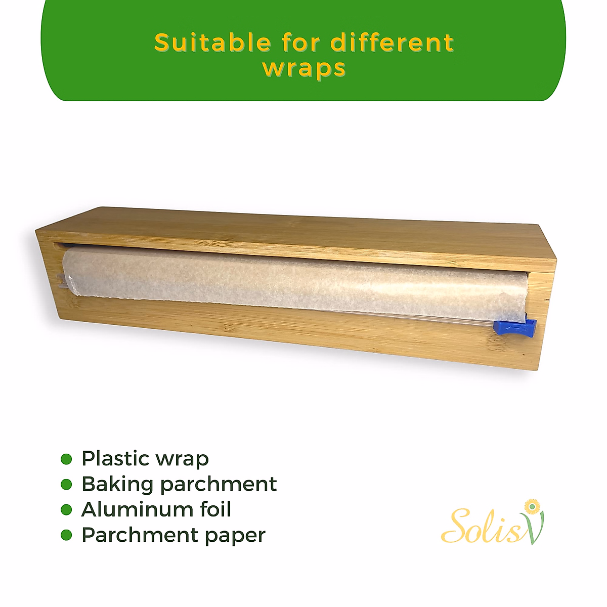 Foil and plastic wrap organizer for kitchen organization and storage for aluminum foil plastic wrap wax paper to press and seal