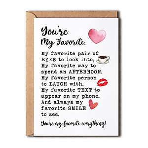 You're My Favorite Everything Card For Friend And Sister - Funny Birthday Card For Best Friend - Unique Birthday Gift - Valentines Day Card