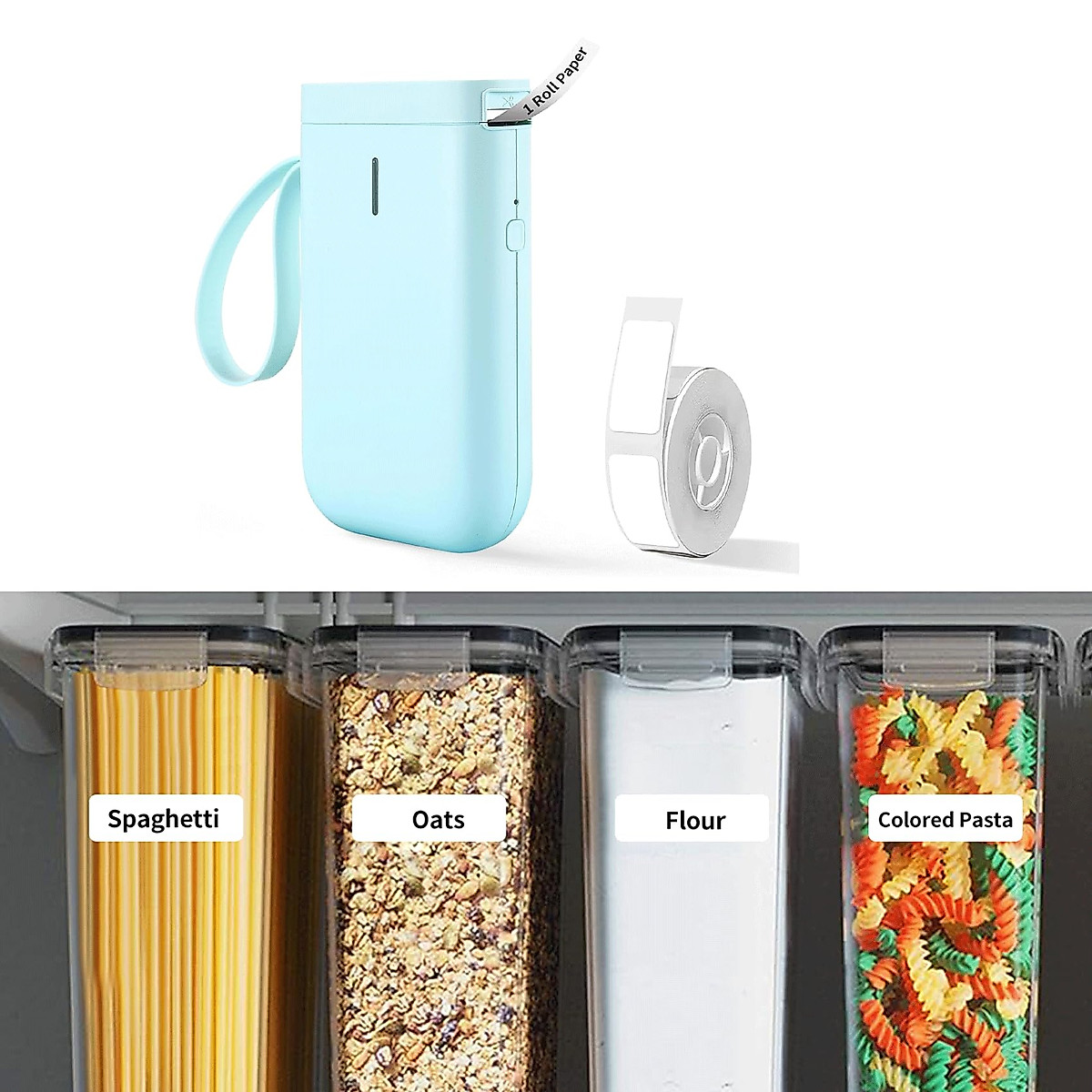 NIIMBOT D11 Label Maker Machine with Tape, Mini Label Printer, Portable Wireless Label Printer, for Phone Pad Office Home Organization USB Rechargeable (Green)