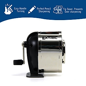 Pencil Sharpener Manual, Desktop Manual Pencil Sharpener - Desktop and Wall Mount Pencil Sharpeners Heavy Duty, Silver 8 Sizes Holes