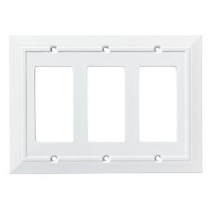 Franklin Brass Classic Architecture (1-Pack) Decorative Light Switch Cover Pure White 3-Gang Decorator/Rocker Wall Plate Triple Switch Plate Cover Electrical Outlet Covers W35250-PW-C