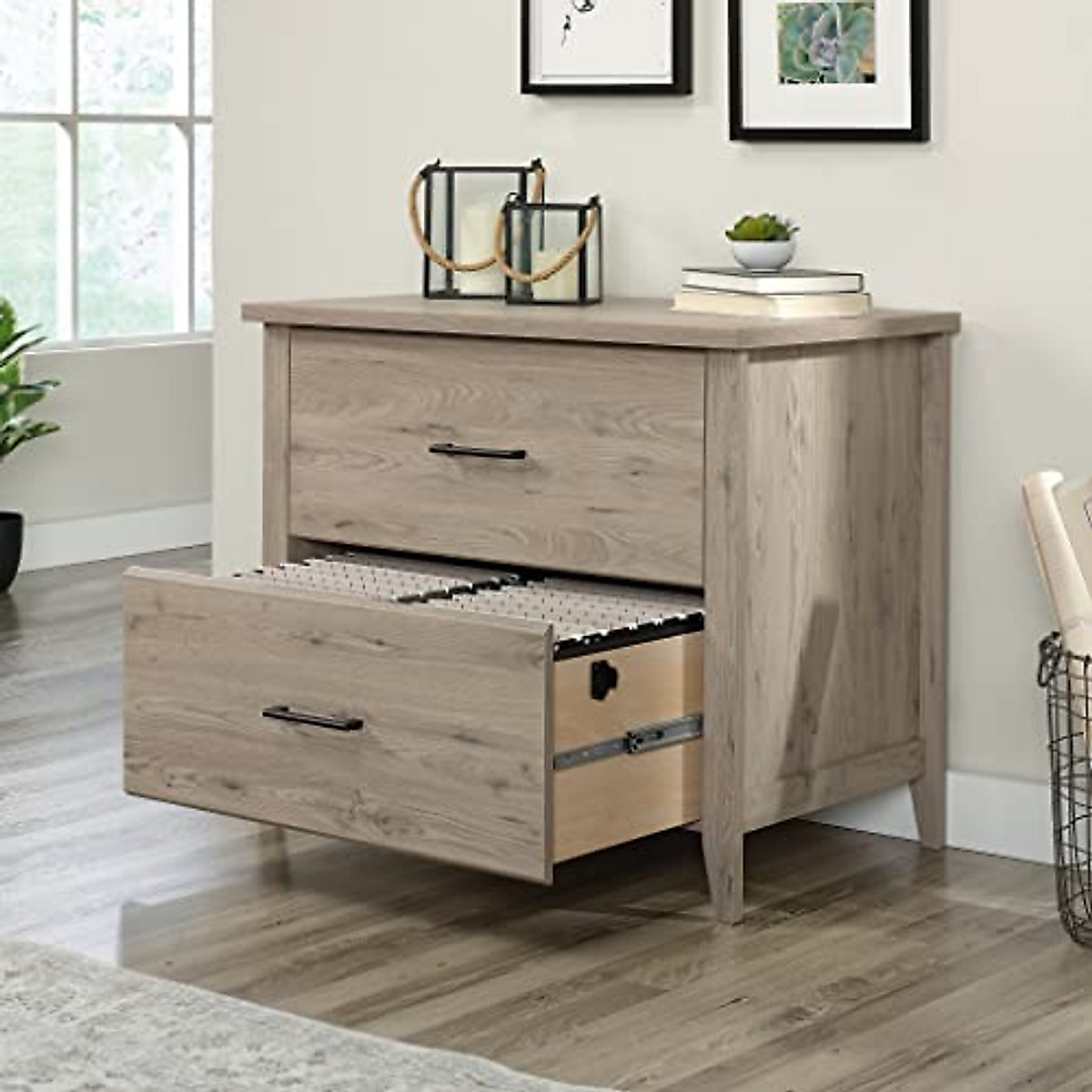 Sauder Summit Station 2-Drawer Lateral File Cabinet, L: 33.86" x W: 20.87" x H: 29.02", Laurel Oak