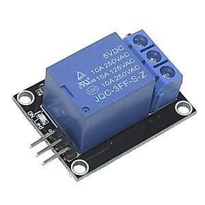 KeeYees 5pcs 1 Channel 5V Relay Module Board Shield KY-019 LED Indicator for Arduino + 3pcs 20CM 10Pin Female Male Jumper Wires