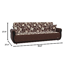 Sweet Home Stores Savannah Sofa Bed, Sofabed, Brown