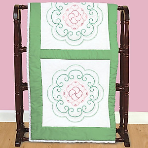 Jack Dempsey Needle Art - Vintage Cross-Stitch Flower 18" Quilt Squares