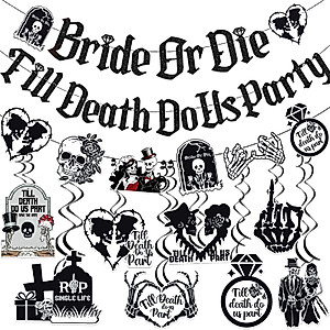 Till Death Do Us Party Banner Bachelorette Party Decorations Till Death Do Us Party Bachelorette Decorations Bride or Die Banner for Bride or Die Bachelorette Party Decorations