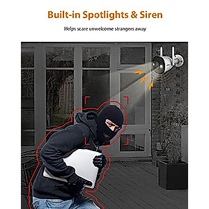 Imou Security Camera Outdoor Color Night Vision with Spotlight & Siren, 2.4G WiFi Camera IP67 for Home Security, 1080P with Human Detection, 2-Way Audio, Ethernet Port and SD Card Slot, Bullet 2