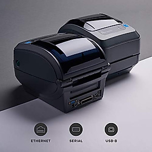 ZEBRA GX430t Thermal Transfer Desktop Printer Print Width of 4 in USB Serial Parallel and Ethernet Connectivity GX43-102410-000