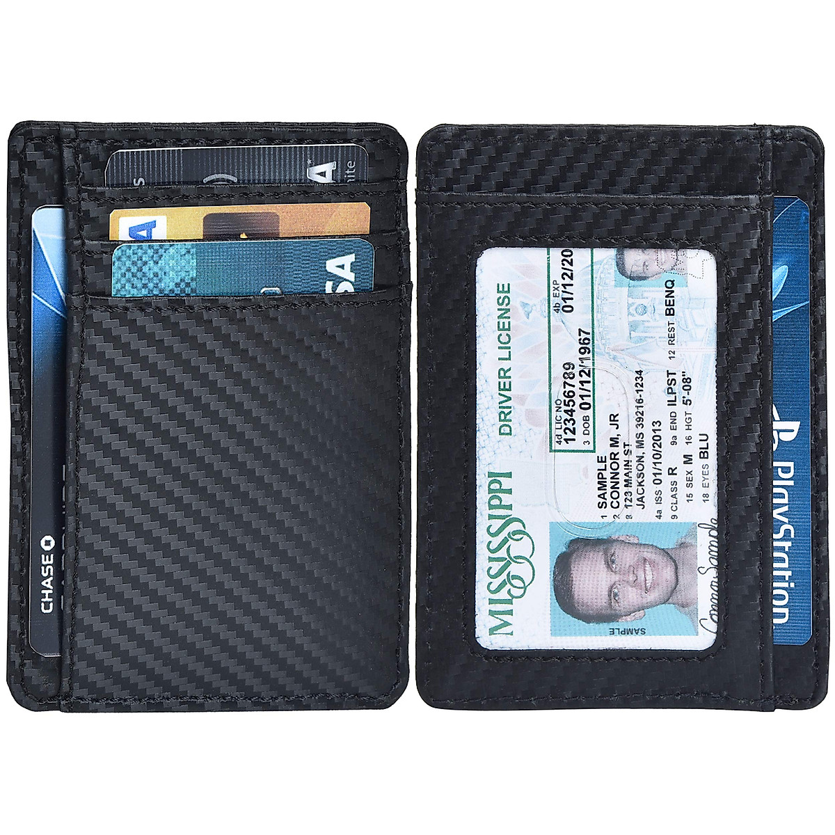 Real Leather Minimalist Wallets for Men & Women RFID Front Pocket Card Holder Wallet