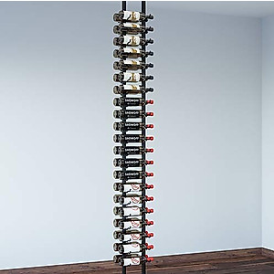 VintageView W Series Two-Sided Floating Wine Rack Kit (42 Bottles, Satin Black) Stylish Modern Wine Storage with Label Forward Design