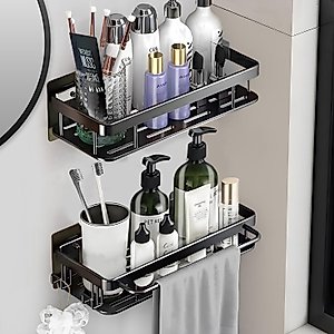 LYGJMYOK Black Kitchen Sink Caddy Sponge Holder, Stainless Steel Suction Cup Kitchen Sink Organizer With Dishcloth Rack, No Drill Rustproof Soon Clean Kitchen Sink Caddy Removable Drain Tray