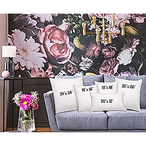 Ambesonne Vintage Throw Pillow CushiCase Pack 4, Bohemian Ornamental Leaves Dahlia Pattern Geometric Art Curlicue Motif, Modern Accent Double-Sided Digital Printing, 20" x 12", Blue Olive Green White