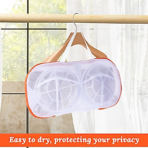Bra Wash Bags for Laundry, Large Lingerie Underwear Brassiere Bag Set for Washing Machine With Zipper for Women Laundry Storage Washing Delicates (17"L x 9"W x 2"H)