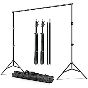 Julius Studio 10 Feet Wide Photography Photo Muslin Background Support Stand Backdrop Crossbar Kit, Backdrop Support Stand with Carry Bag, JSAG576