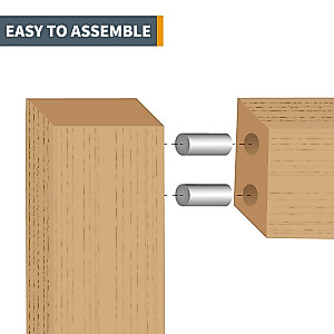 POWERTEC 71473-P2 Hardened Steel Dowel Pins 3/8" x 4" Long | Heat Treated and Precisely Shaped for Accurate Alignment – 8 Pack