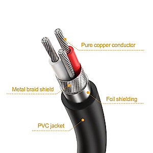 CableCreation XLR Splitter Cable, XLR Male to Dual XLR Female Y-Splitter 3Pin Balanced Microphone Cable (XLR-M to Two XLR-F), 0.3M/Black