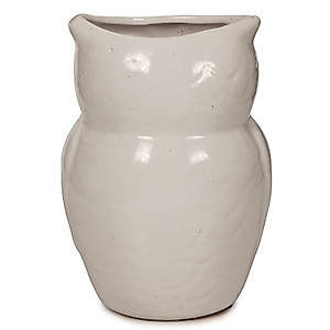 ABHANDICRAFTS Utensil Holder for Kitchen Counter 7.5" Inch Multi-Purpose Ceramic Organizer for Kitchen Decor, Paint Brush, Flower Vase, Cooking Tool Utensils Caddy for Countertop White