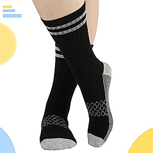 Comfoex 10 Pairs Boys Crew Socks 4-6 6-8 8-10 Years Old Athletic Socks Calf Long Socks For Kids Half Cushioned Cotton Socks