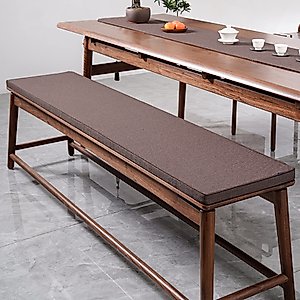 SXROMDA Customize Bench Cushion, Furniture Cushion, High Density Memory Foam, Linen Washable, Non-Slip Bench Pad for Shoe Bench Rack, Window, Piano, Dining (Custom Size, Dark Coffee)