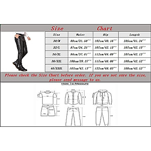 Men's Sweatpants with Zipper Pockets Mens Slim Fitting Leather Leggings Tight Elastic Warm Black Plush Trend Pants